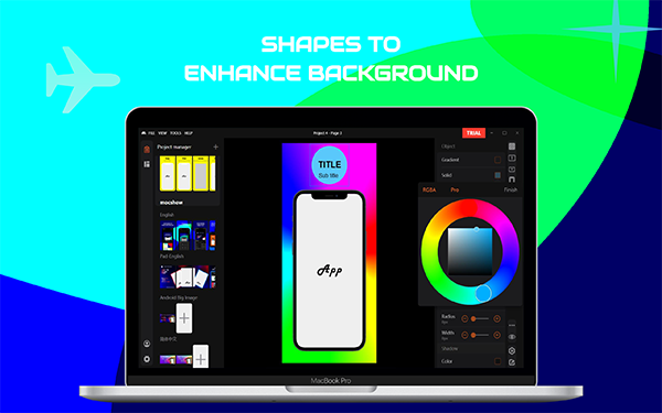 Mocshow screenshot design – A Smart App screenshot design application